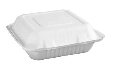 Compostable Container 9x6x3-1/4" 1 Compartment 200/cs - Whitebird