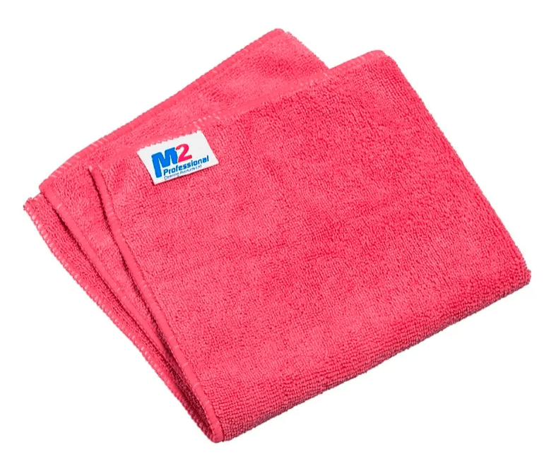 Microfibre Cloth 16"x16" Red Toilets/ Bath 12/pk - Whitebird