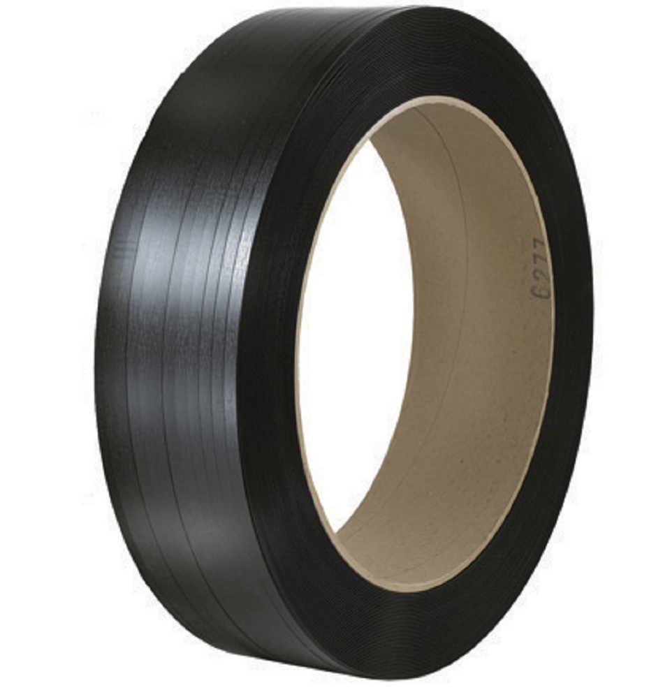 Strapping Poly 3/4"x4500' Black 8x8 Hand Grade 1000lb - Whitebird