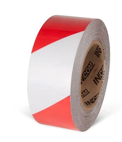 Tape Aisle Safety Tuff Mark 2"x100' Red/White Hazard - Whitebird