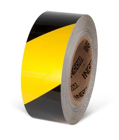 Tape Aisle Safety Tuff Mark 2"x100' Yellow/Black Hazard - Whitebird