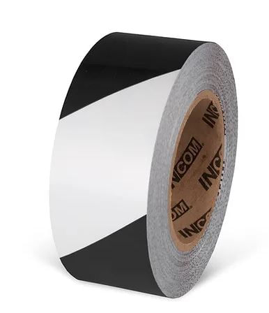 Tape Aisle Safety Tuff Mark 2"x100' Black/White Hazard - Whitebird