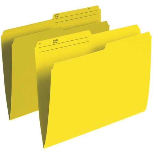File Folders Letter Yellow Reversible 100/bx - Whitebird