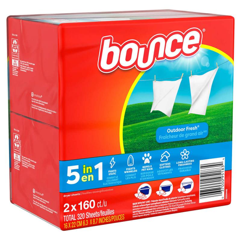 Bounce Fabric Softener Dryer Sheets 320 sheets/box *new sheet count ...